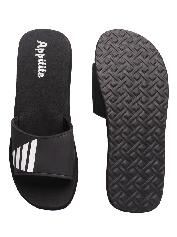 Appitite Black Comfortable EVA Sliders for Men - JioMart
