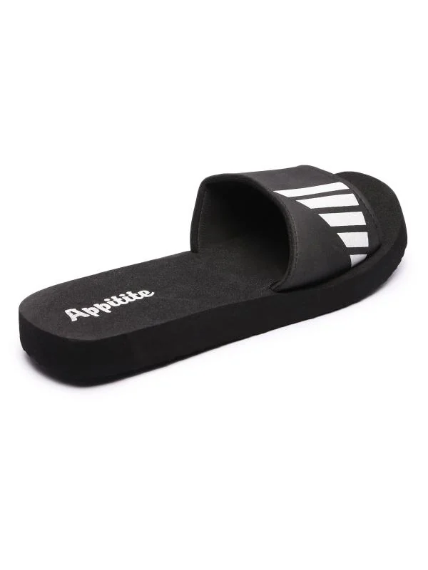 Appitite Black Comfortable EVA Sliders for Men - JioMart