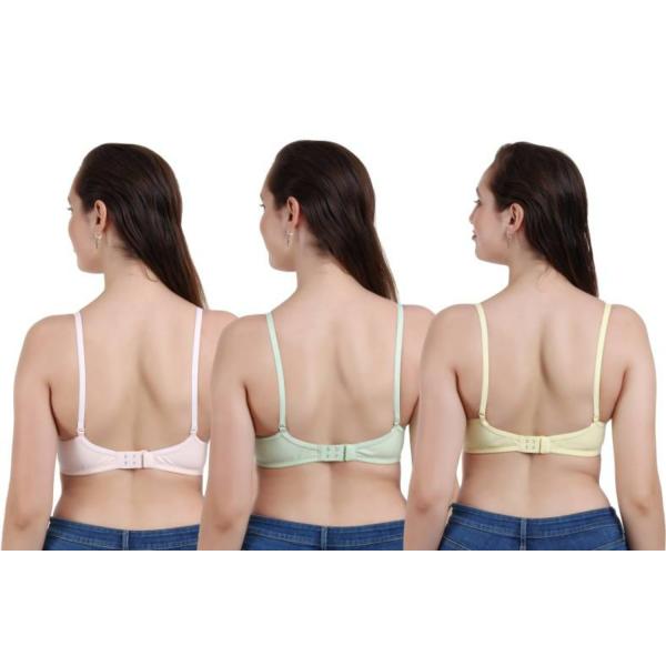 REDLUV Women's 100% Hosiery Cotton Bra Multicolour (TS01_PEACH,SEA GREEN,LEMON PO3 42B) - JioMart
