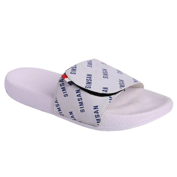 Simsan Velcro Style White Sliders for Men - JioMart