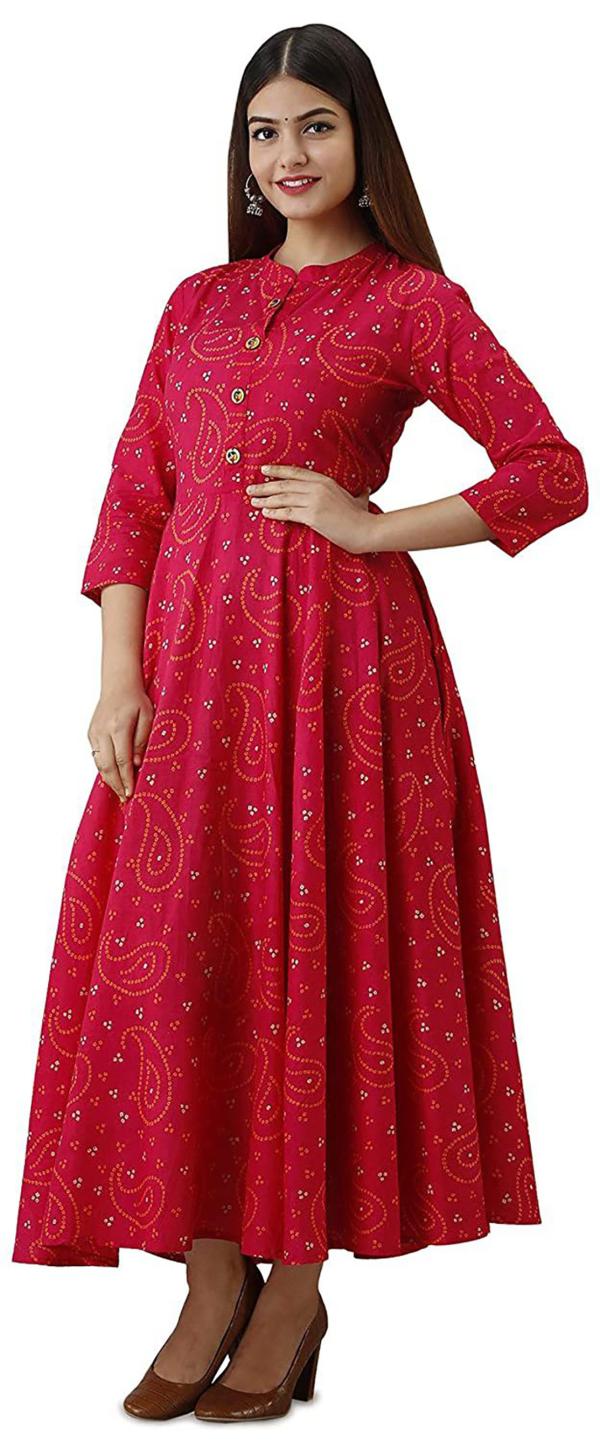 RA Creation Women Red Printed Viscose Rayon Kurta - JioMart