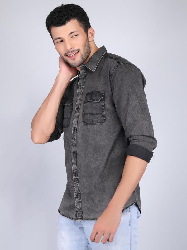 THE HELL DRIVER PLAIN PREMIUM COLORED DENIM SHIRTS,Exclusive Premium ...