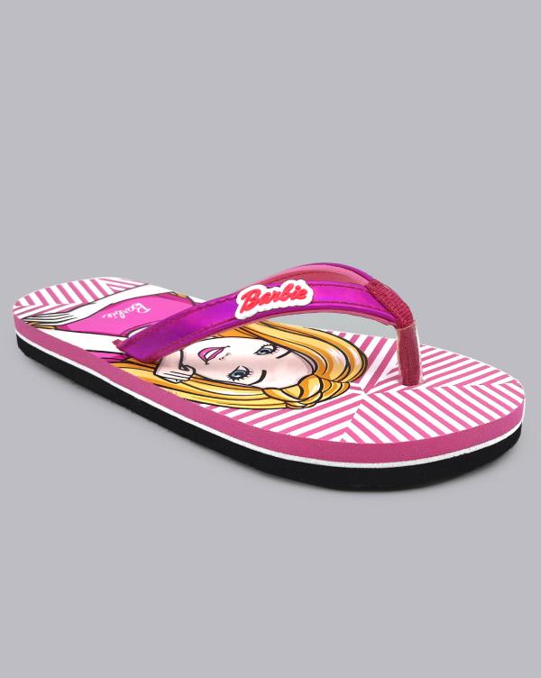 Kidsville Kids Girls Barbie Printed Pink Flip Flop - JioMart