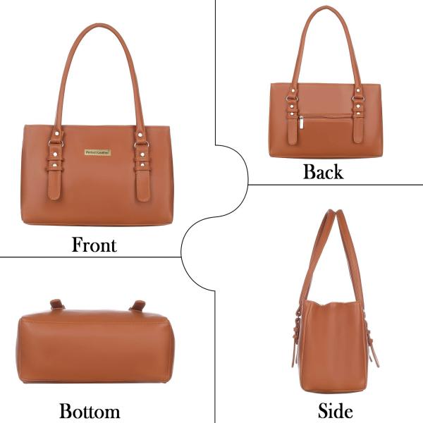 Perfect Leather Tan Shoulder Bag For Women - JioMart