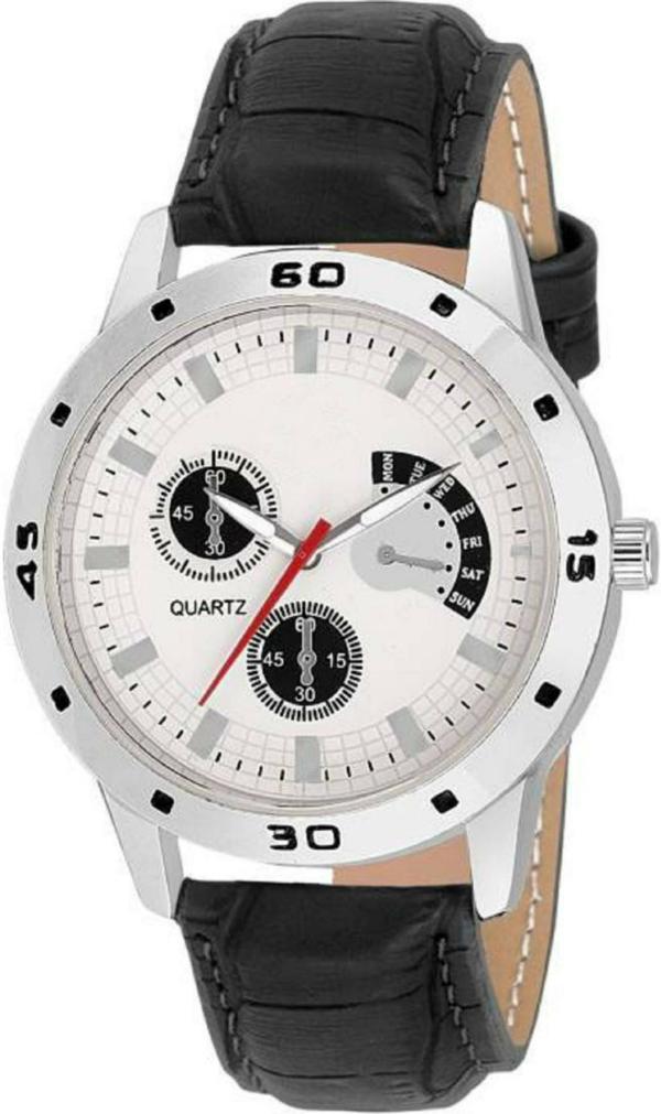 Bolun Analog Silver Dial Black Strap Watch For Men - JioMart