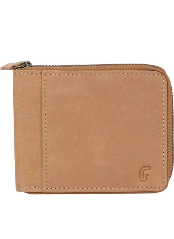 Fronto 100% Pure Zipper Genuine Leather RFID Tan Wallet for Men - JioMart