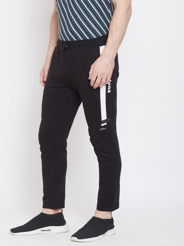 CAMLA Men Black Solid Track Bottoms - JioMart