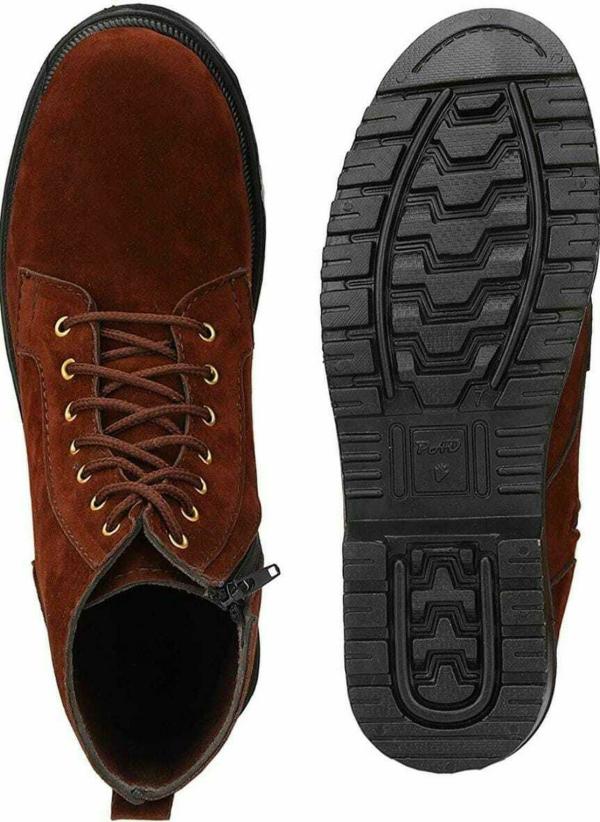 Real Bliss Men High Top Boots (Brown) - JioMart