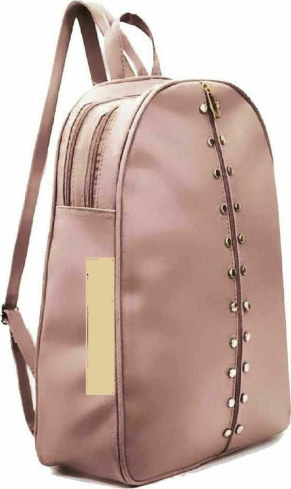 SARA Beige PU Leather Backpack 15 L - JioMart