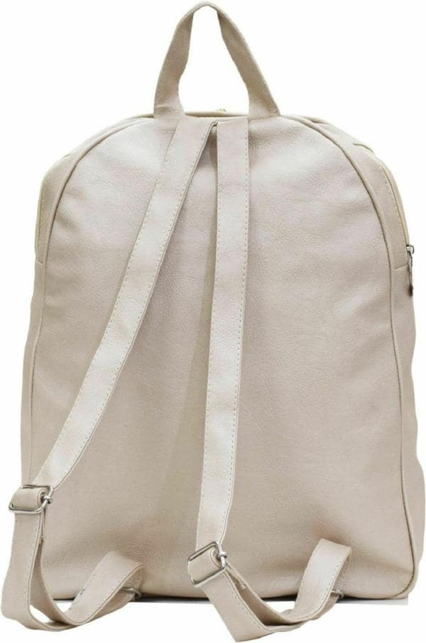 SARA Beige PU Leather Backpack 15 L - JioMart