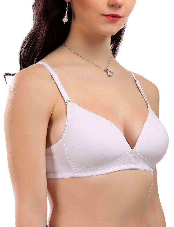 Eve's Beauty Women White 38B Padded Cotton Lycra Bra (38B) - JioMart