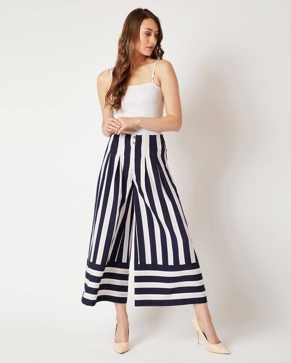Miss Chase Women Multicolor Striped Polyester Single Pants - JioMart