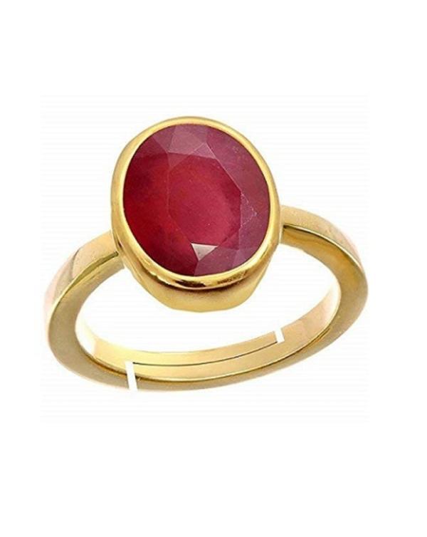 Gold Plated Ruby Manik Stone Ring - JioMart