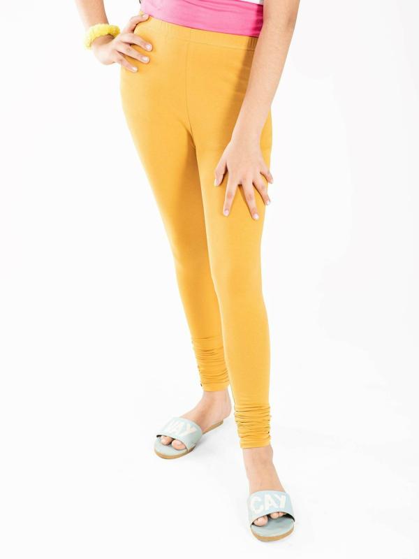 Indian Flower Girls Yellow Solid Legging - JioMart