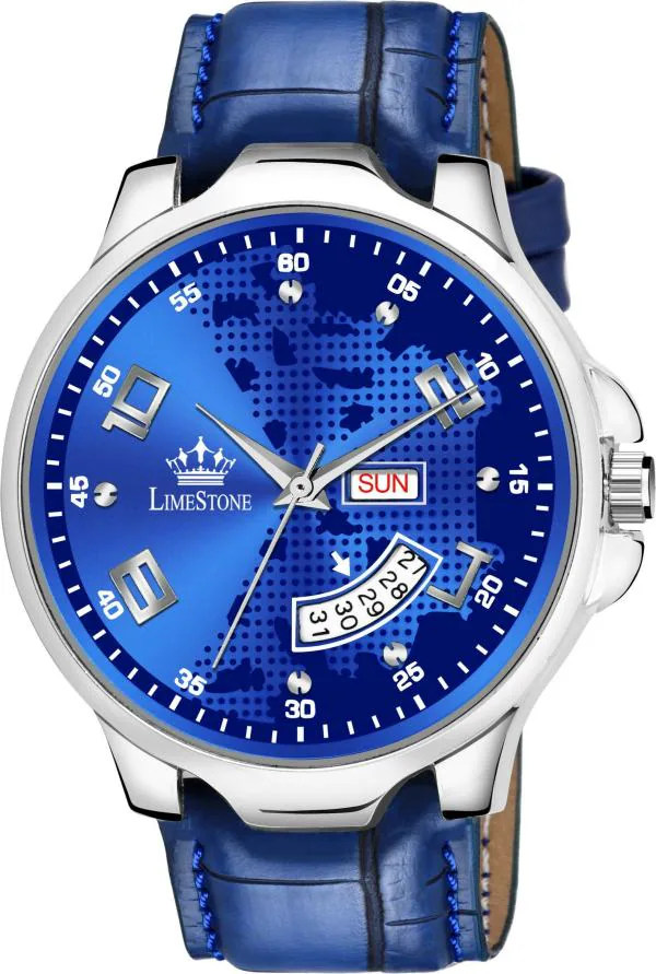 LIMESTONE Analog Blue Dial Blue Strap Watch For Men (LS3084) - JioMart