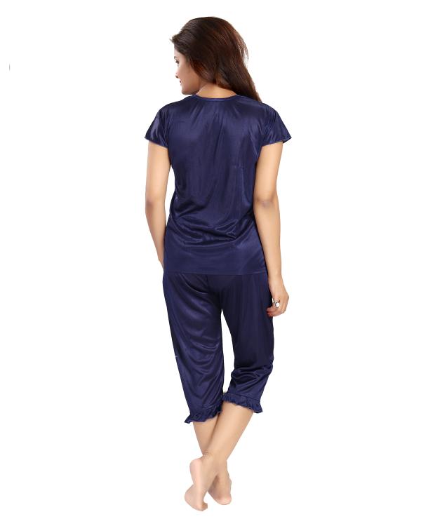 Noty Girl's/Women's-Night Suit/Top & Capri Set/Loungewear - Satin ...