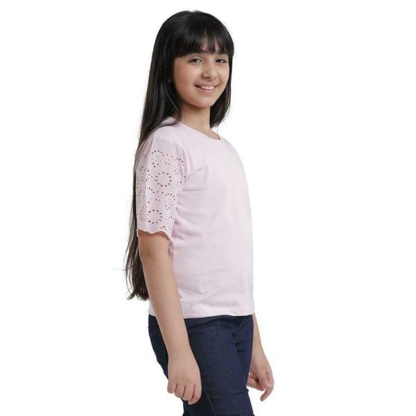 De Moza Girls Pink Cotton Tshirt - 12 to 13 Years - JioMart