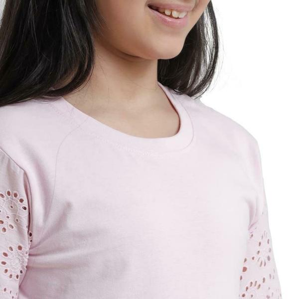 De Moza Girls Pink Cotton Tshirt - 12 to 13 Years - JioMart