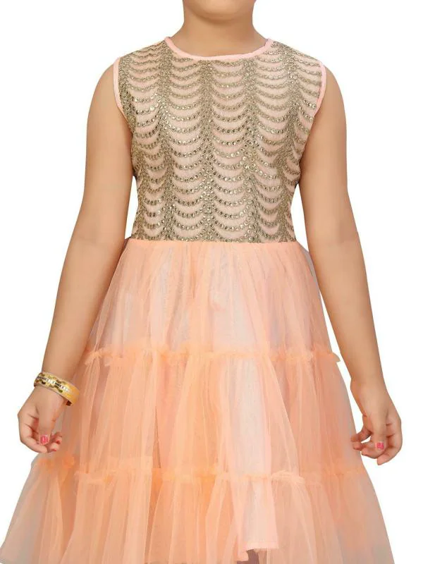 Aarika Girls Peach Colour Frock - JioMart