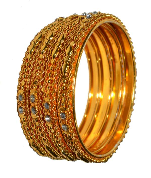 Jewels Kafe Gold-Plated Alloy Ethnic Bangle Set for Women and Girls (Pack of 4) - JioMart