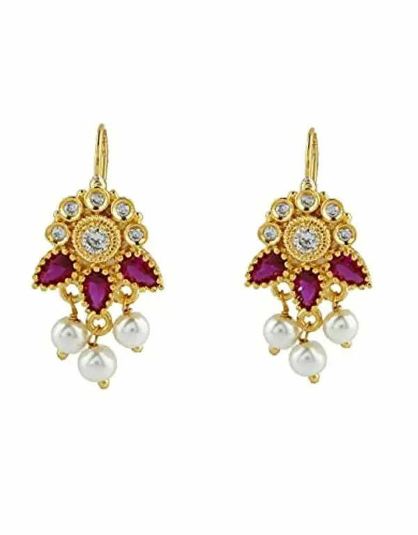 Anuradha Art Jewellery Gold Plated Bugadi Earrings (Women) - JioMart