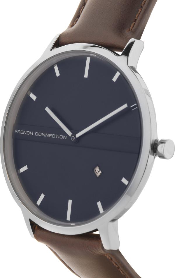 French Connection Analog Blue Dial Brown Strap Watch For Men - JioMart