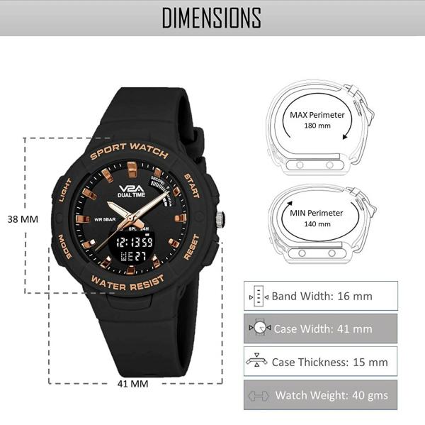 V2A Analog-Digital Blue Watch For Women And Girls - JioMart