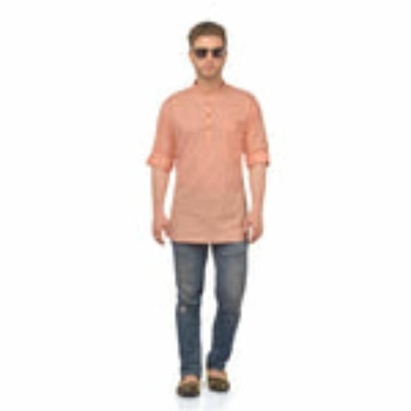 Karnam Pale Pink Textured Short Kurta - JioMart