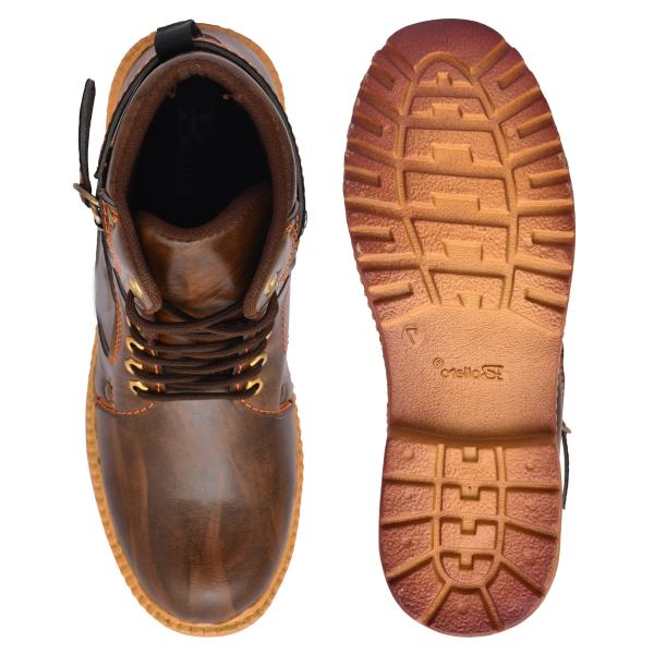 RECAN Men's Brown Synthetic Classic Lace-Up Boot - JioMart