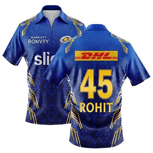 Teky MI Cricket Team Jersey Rohit 45 2023/2024 for Men and Boys - JioMart