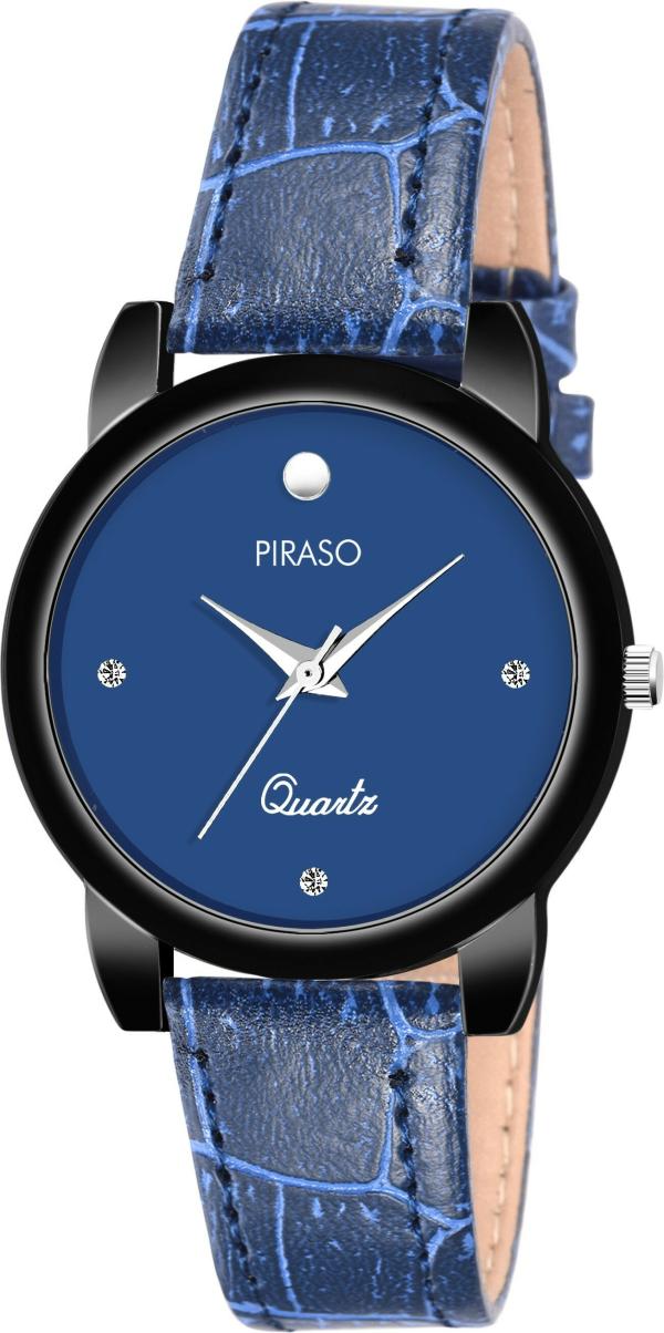 PIRASO Analog Blue Dial Blue Strap Watch for Women and Girls - JioMart