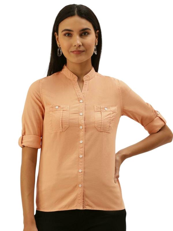 IVOC Peach Solid Shirts - JioMart