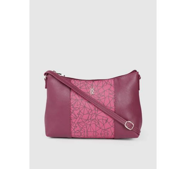 Baggit Women Burgundy PU Structured Sling Bag - XS - JioMart