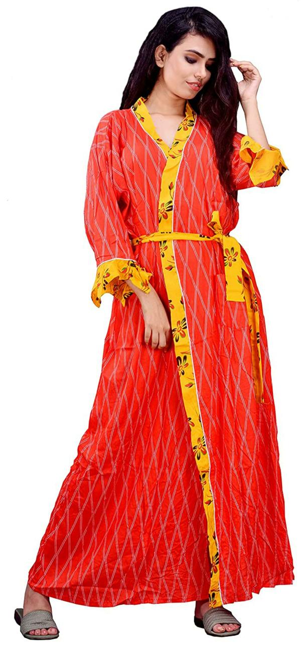CLYMAA Women Red Satin Robe - JioMart