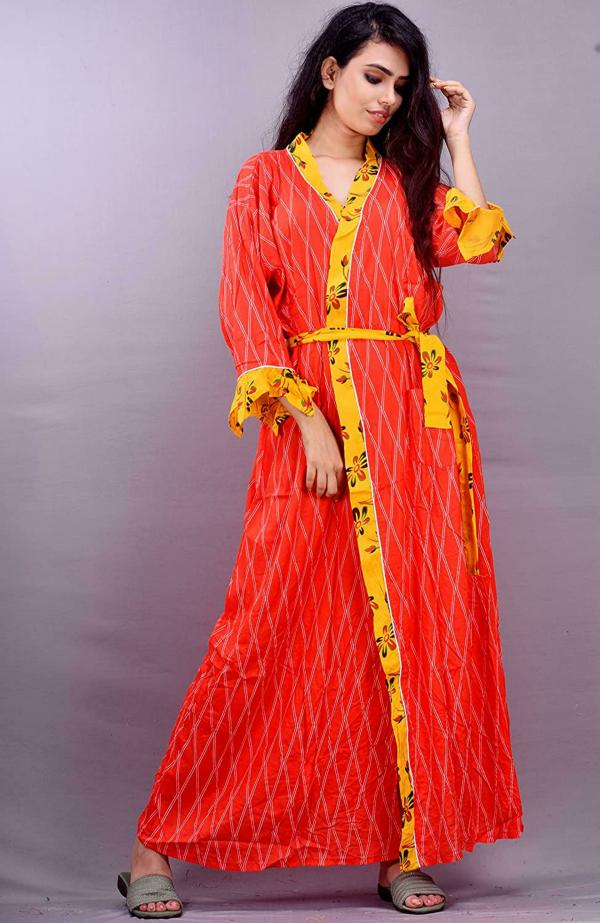 CLYMAA Women Red Satin Robe - JioMart