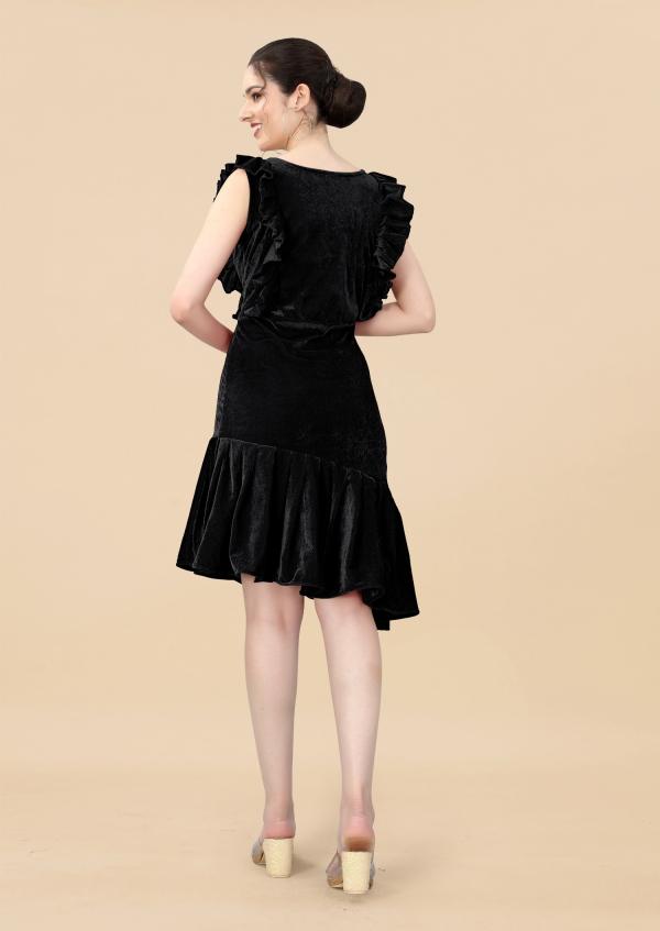 Julee Women's Velvet Fish Cut Dress - JioMart