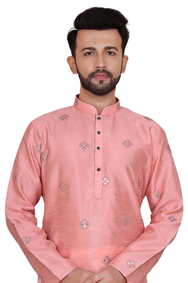 HEORA Mens Pitch Silk Blend Kurta Pyjama Set for Ethnic and Designer ...
