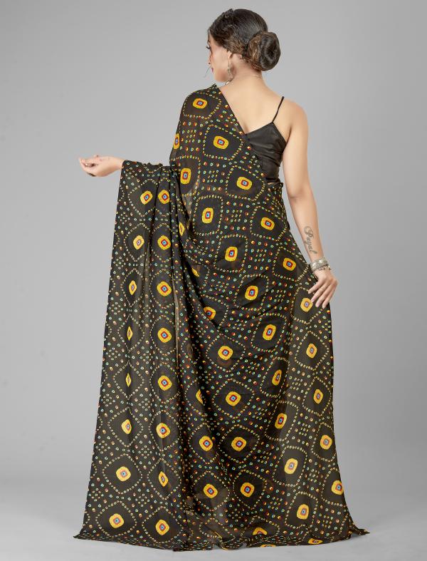 Anand Women Multicolor2 Self Design Pattern Georgette Single Saree ...