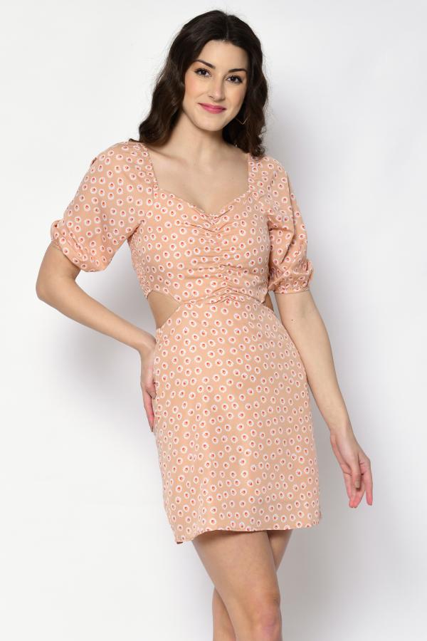 Pretty Loving Thing Women Chiffon A-Line One Piece Short Dress Cream ...