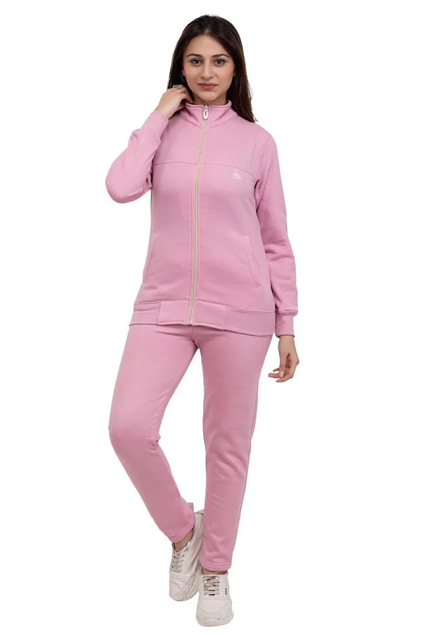 YHA Women Regular Fit Pastel Pink Track Suit - JioMart
