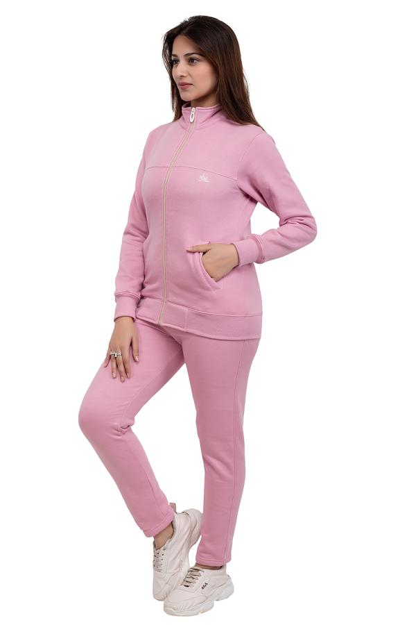 YHA Women Regular Fit Pastel Pink Track Suit - JioMart