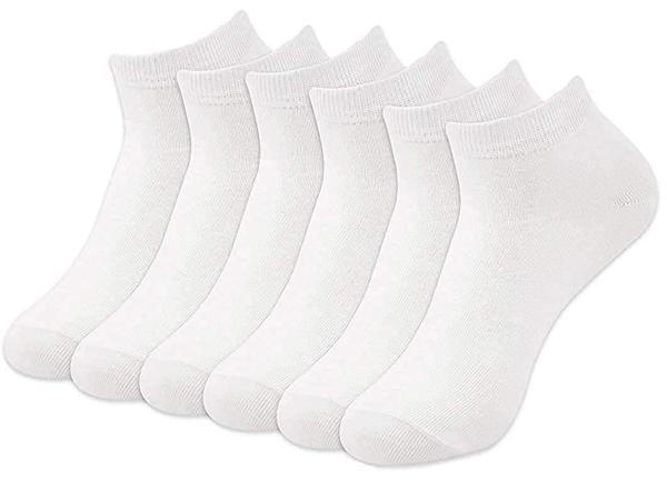 Cotson Men Cotton Plain White Ankle Length Sports Socks For Running And ...