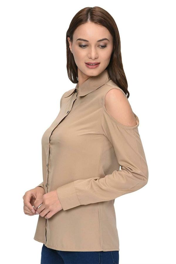 Thisbe Women Tan Polyester Formal Shirt (L) - JioMart