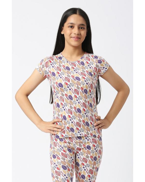 SINI MINI Round Neck With Half Sleeve Purple Girls Casual Pack of 1 Top ...