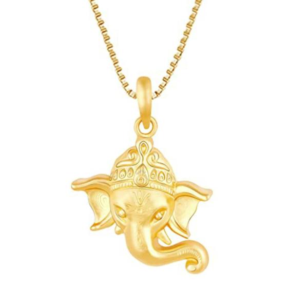 Giva Sterling Silver Golden Golden Ganesha Head Pendant With Link Chain ...
