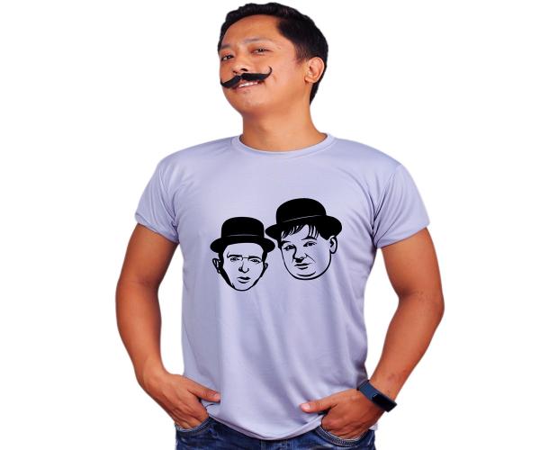 Mooch Wale Laurel And Hardy Vector Black Amd White Grey Quick-Dri T ...