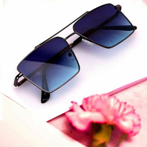 US DESIRE Retro Rectangular Aviator Sunglasses Premium Glass Lens Flat ...
