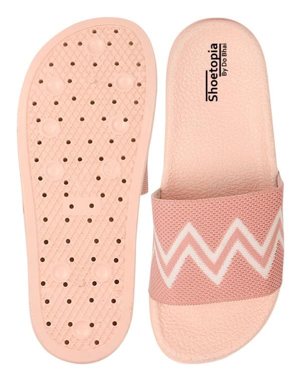 Shoetopia Pink Slides for women - JioMart
