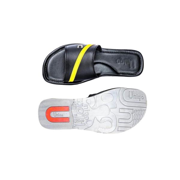 Unigo Men Slider Leather Chappal - Gecko - JioMart