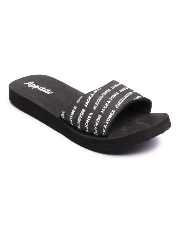 Appitite Black Comfortable EVA Sliders for Men - JioMart